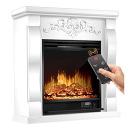 Kesser&reg; Elektrokamin Standkamin - Kamin elektrisch mit LED 3D-Flammeneffekt, Mit Heizung Heizfunktion, Elektro Kamin mit 1800W Leistung, Wochentimer, Thermostat, Fernbedienung, dimmbar