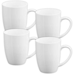 Wilmax Porzellantassen 4er Set &ndash; 460 ml Kaffeebecher f&uuml;r Tee & Cappuccino