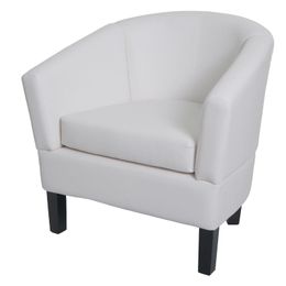 Lounge-Sessel MCW-O17, Sessel Clubsessel Cocktailsessel, MVG-zertifiziert Kunstleder ~ wei&szlig;