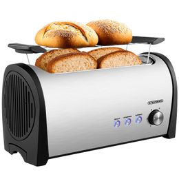 Steinborg 4 Scheiben Toaster mit Br&ouml;tchenaufsatz 1400 Watt