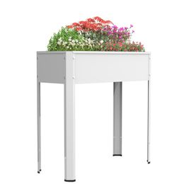 Vcm Metall Hochbeet 80x35x80 cm, stehender Pflanzkasten f&uuml;r Balkon Terrasse Garten, Blumenkasten, Balora L