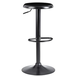 KADIMA DESIGN Moderne Barhocker, h&ouml;henverstellbar mit Fu&szlig;ablage, Schwarz, 40x58-79cm