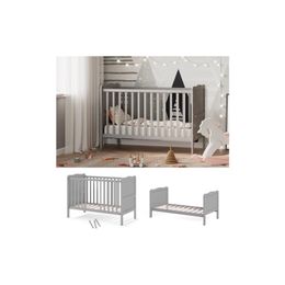 Vitalispa Gitterbett Babybett Kinderbett Tobi Kombinationsbett umbaubar Wei&szlig;