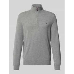 Polo Ralph Lauren Strickpullover aus Wolle mit Stehkragen und Reißverschluss