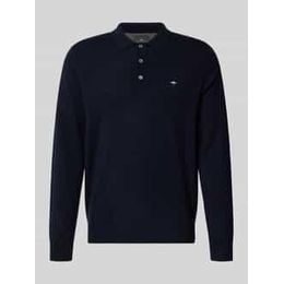 Fynch-Hatton Poloshirt aus Merino-Kaschmir-Mix mit Label-Stitching