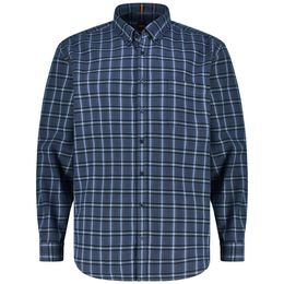 Große Größen BOSS Freizeithemd mit Karomuster Farbe dunkelblau Größe: 4XL