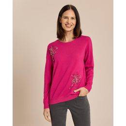 Helena Vera Pullover mit Stickerei und Strass-Deko