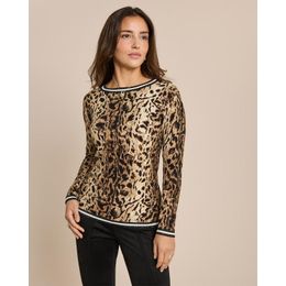 Pfeffinger Pullover mit Allover-Animaldruck