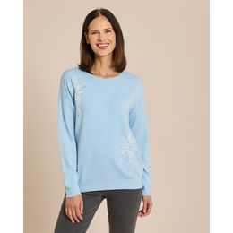 Helena Vera Pullover mit Stickerei und Strass-Deko