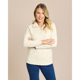 Helena Vera Fleece Troyer mit Reißverschluss & Strassmotiv