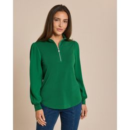 Pfeffinger Shirt mit Stehkragen und Reißverschluss