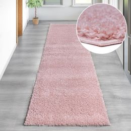 Läufer my home "Viva" Gr. 13, rosa, B:90cm H:45mm L:250cm, Kunstfaser, Teppiche, Läufer, Brücke, Uni-Farben, einfarbig, besonders weich und kuschelig