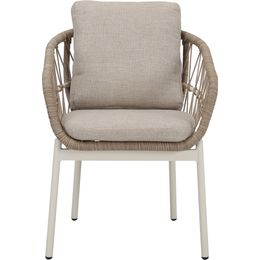 Gartenstuhl Best "Tropea", beige (sand), B:63,5cm H:78,5cm T:64,5cm, Aluminium, Stühle, Outdoor Dining Stuhl