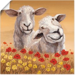 Wandbild Artland "Schafe", beige (farbe bild(er): naturfarben), B:50cm H:50cm, Bilder, als Alubild, Outdoorbild, Leinwandbild, Poster in verschied. Größen