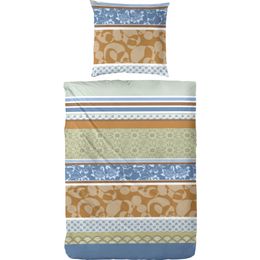 Bettwäsche Primera "Feinbiber-Bettwäsche", blau, B/L: 155cm x 220cm, 1 Stk., 1 Stk., Renforcé, B/L: 80cm x 80cm, 1 Stk., Renforcé, Obermaterial: 100% Baumwolle, Bettwäsche, samtweich und natürlich aus reiner Baumwolle