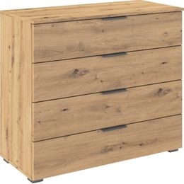 Schubkastenkommode Rauch "Sideboard Schubladenkommode AGORDO mit Dekor- oder Hochglanzfront", braun (eiche artisan), B:93 H:81 T:42, Holzwerkstoff, Sideboards, Breite 93 cm mit 4 großen Schubladen für viel Stauraum MADE IN GERMANY