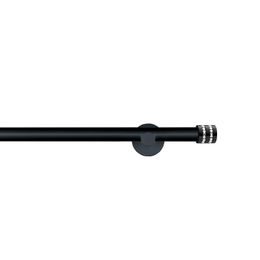 Gardinenstange Garesa "BLACK", schwarz, L:450cm Ø:20mm, Eisen, Gardinenstangen, Vorhanggarnitur, verlängerbar, Endkappe mit Glitzersteine