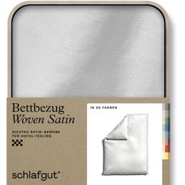 Bettbezug Schlafgut "Woven Satin", weiß (full, weiß), L:200cm, Mako-Satin, Obermaterial: 100% Baumwolle, Bettbezüge, besonders dicht gewebt, Mix & Match: passender Kissenbezug erhältlich