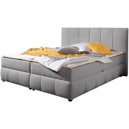 Boxbett Inosign "Hartley inkl. Bettkasten und Topper, auch in Überlänge erhältlich", grau, B:172cm L:230cm, Komplettbetten, Inkl. Bettkasten & Topper, wählbar in H2, H3 o. H4