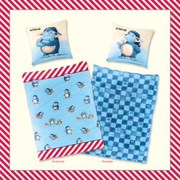 Kinderbettwäsche Bierbaum "Der Grolltroll", blau (aqua), B/L: 135cm x 200cm, 1 Stk., 1 Stk., Renforcé, B/L: 80cm x 80cm, 2 Stk., Renforcé, Obermaterial: 100% Baumwolle, Bettwäsche, mit Wendeseite