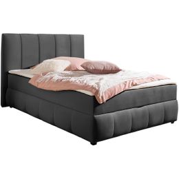 Boxbett Inosign "Hartley inkl. Bettkasten und Topper, auch in Überlänge erhältlich", anthrazit, B:152cm L:230cm, Komplettbetten, Inkl. Bettkasten & Topper, wählbar in H2, H3 o. H4