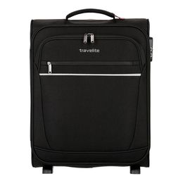 Weichgepäck-Trolley Travelite "CABIN Bordtrolley, 52 cm", Gr. B/H/T: 39 x 52 x 20 39, schwarz, Kunststoff, unifarben, Koffer, Reisegepäck Handgepäck-Koffer Reisekoffer mit Zahlenschloss