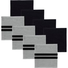 Spültuch DDDDD "Kombi-Set Basic & Baxter, 30x30 cm, aus 100% Baumwolle", grau, B:30cm L:30cm, 100% Baumwolle, Geschirrtücher, optimale Saugfähigkeit, mit praktischer Aufhängeschlaufe