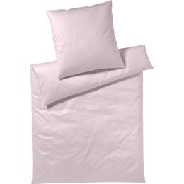 Bettwäsche Elegante "Solid in Gr. 135x200 oder 155x220 cm", rosa (rosé), B/L: 155cm x 220cm, 1 Stk., 1 Stk., Mako-Jersey, B/L: 80cm x 80cm, 2 Stk., Mako-Jersey, Obermaterial: 100% Baumwolle, Bettwäsche, Bettwäsche aus Baumwolle, Elegante Bettwäsche mit Reißverschluss
