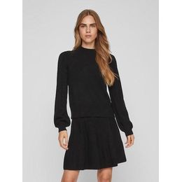 Rundhalspullover Vila "VIRIL TURTLE-NK BALLOON L/S TOP - NOOS", Damen, Gr. L (40), schwarz, Feinstrick, Obermaterial: 50% Viskose, 27% Nylon, 23% Polyester, unifarben, regular fit normal, hoch geschlossener Ausschnitt, Pullover