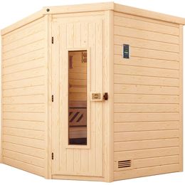 Sauna Weka "Turku", beige (natur), Bio-Ofen, externe Steuerung, 7,5 kW, Saunen, 7,5 kW Bio-Ofen mit digitaler Steuerung
