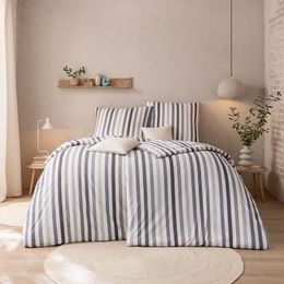 Bettwäsche Estella "Tavaro", grau, B/L: 135cm x 200cm, Mako-Interlock-Jersey, B/L: 80cm x 80cm, 2 Stk., Mako-Interlock-Jersey, Obermaterial: 100% Baumwolle, Bettwäsche