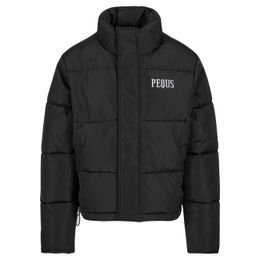 Winterjacke PEQUS "PEQUS PEQUS Chest Logo Puffer Jacket", Herren, Gr. L, schwarz, 100% Polyester, mehrfarbig, normal, ohne Ausschnitt, Jacken