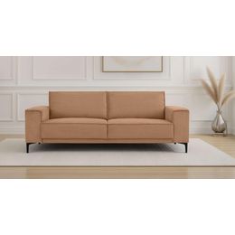3-Sitzer OTTO HOME, B:224cm H:85cm T:83cmlight braun, 92%PES 8%NY, Sofas, "3er Sofa Oland, Struktur, Flachgewebe, Luxus-Microfaser, Boucle", 224 cm,