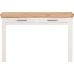 Schminktisch, pino aurelio, eiche artisan, pino aurelio, eiche artisan, B:123cm H:80,4cm T:40cm, SET ONE BY Musterring, Tische, Schminktisch, mit zwei Schubk&auml;sten, Landhausstil, Metallgriff, B 123 x H 80 x T 40cm