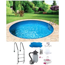 Rundpool MY POOL BWT "mit automatischem Akku-Bodensauger BC100+", weiß, H:1,2cm Ø:3,5cm, Schwimmbecken, Tiefe 1,20 m, in zwei verschiedenen Größen erhältlich