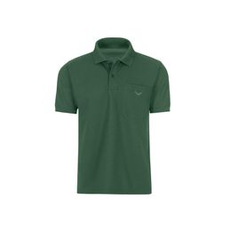 Poloshirt TRIGEMA "TRIGEMA Polohemd mit Brusttasche", Damen, Gr. M, grün (efeu), 100% Baumwolle, Shirts