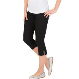 Leggings TRIGEMA "TRIGEMA Leggings 7/8 mit Kristallsteinen", Damen, Gr. M, US-Größen, schwarz, 95% Baumwolle, 5% Elastan, Basic, Hosen