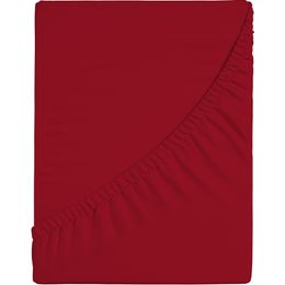 Spannbettlaken bellana "bellana premiumstretch", rubin, 1 Stk., Jersey-Elasthan, 140-160x200-220, Jersey-Elasthan, Obermaterial: 95% Baumwolle, 5% Elasthan, Bettlaken, super elastisch