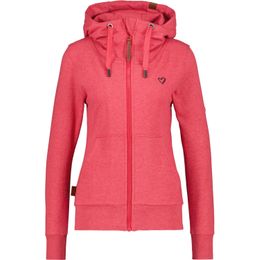 alife and kickin Kapuzensweatjacke ALIFE & KICKIN "Damen YasminAK A", Damen, Gr. XS, rosa (fuchsia), 50% Baumwolle 50% Polyester, Sweatjacken