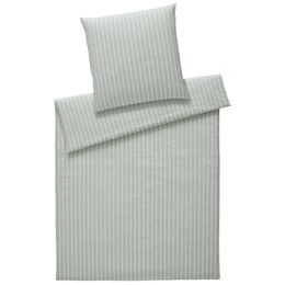 Bettwäsche Elegante "Sandvig", grün (salbei), B/L: 135cm x 200cm, 1 Stk., 1 Stk., Seersucker, B/L: 80cm x 80cm, 2 Stk., Seersucker, Obermaterial: 100% Baumwolle, Bettwäsche, angenehmes Hautgefühl
