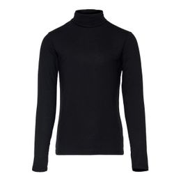 Rollkragenshirt KIDS Only "KOGLELA", Mädchen, Gr. 122/128, schwarz, Jersey, Obermaterial: 95% Viskose, 5% Elasthan, unifarben, casual, figurbetont normal, Langarm gerader Abschluss, Shirts