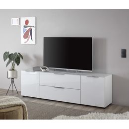 HBZ-MEBLE Lowboard HBZ "Santorin, BxHxT 180x99x40 cm", weiß, B:180cm H:55cm T:40cm, Holzwerkstoff, Sideboards, Breite 180cm, Softclose für Türen und Schubkästen, Melaminbeschichtung