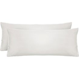 Kissenbezug Biberna "Michi Feinjersey mit Reißverschluss", silber (silberfarben), B:40cm L:80cm, Feinjersey, Obermaterial: 100% Baumwolle, Kissenbezüge, verschiedene Größen, Feinjersey Kissenhülle aus 100% Baumwolle