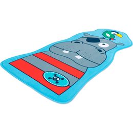 Kinderteppich Obsession "My Mila Kids 143", blau, B:45cm H:8mm L:90cm, Polyester, Teppiche, Kinderteppich, Motiv Nilpferd, waschbar, Kinderzimmer