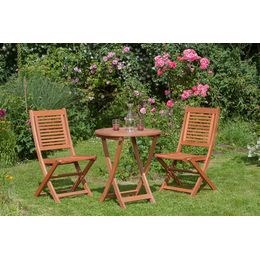 Garten-Essgruppe Merxx "»Cordoba«", beige (natur, natur, natur), Massivholz, Sitzmöbel-Sets, Tisch klappbar: Øx H: 65x75 cm