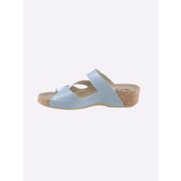 Waldläufer Waldläufer Damen Pantolette aus weichem Lackleder, eisblau, Größe 37