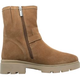 sheego Damen Stiefelette mit B&auml;ndern und Schnallen, camel, Gr&ouml;&szlig;e 44