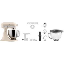 KitchenAid Küchenmaschine "5KSM125EFL FRESH LINEN", beige (fresh linen), B:24cm H:36cm T:37cm, Küchenmaschinen, Gratis Fleischwolf/Spritzgebäckvorsatz, Schüssel, (Wert ca. 238,-UVP)