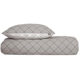 Bettwäsche Schiesser "Mabel aus weicher Baumwolle mit abstraktem Muster", grau, B/L: 155cm x 220cm, 1 Stk., 1 Stk., Renforcé, B/L:, 2 Stk., Renforcé, Obermaterial: 100% Baumwolle, Bettwäsche, MADE IN GREEN by OEKO-TEX