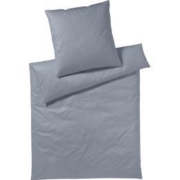 Bettwäsche Yes For Bed "Pure & Simple Uni in Gr. 135x200, 155x220 oder 200x200 cm", grau (schiefer), B/L: 155cm x 220cm, 1 Stk., 1 Stk., Mako-Satin, B/L: 80cm x 80cm, 2 Stk., Mako-Satin, Obermaterial: 100% Baumwolle, Bettwäsche, Bettwäsche aus Baumwolle, zeitlose Bettwäsche mit seidigem Glanz